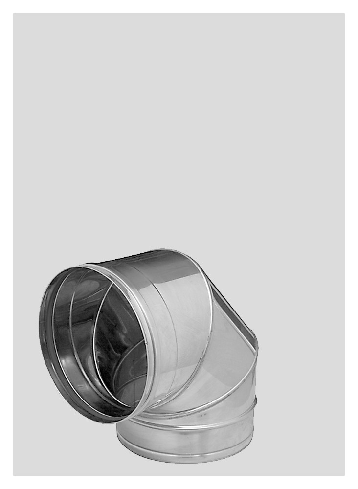 Bocht 90 graden rvs enkelwandige pijp - Schoorsteenveegbedrijf Rene Snippe