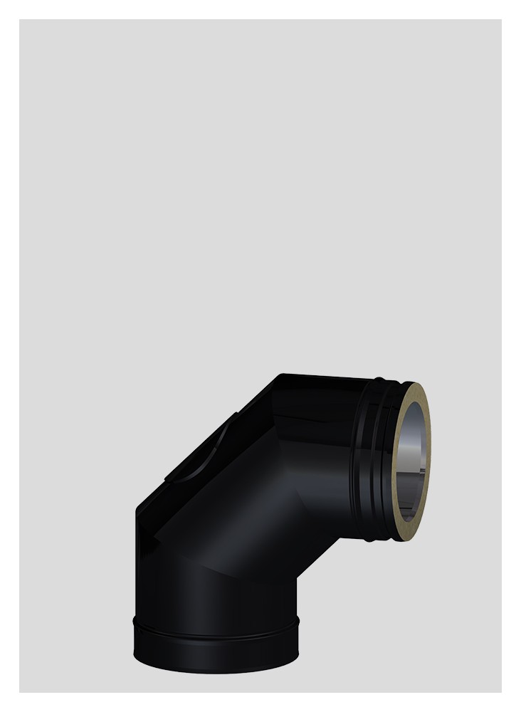 Bocht 90 graden met deur - Schoorsteenveegbedrijf Rene Snippe